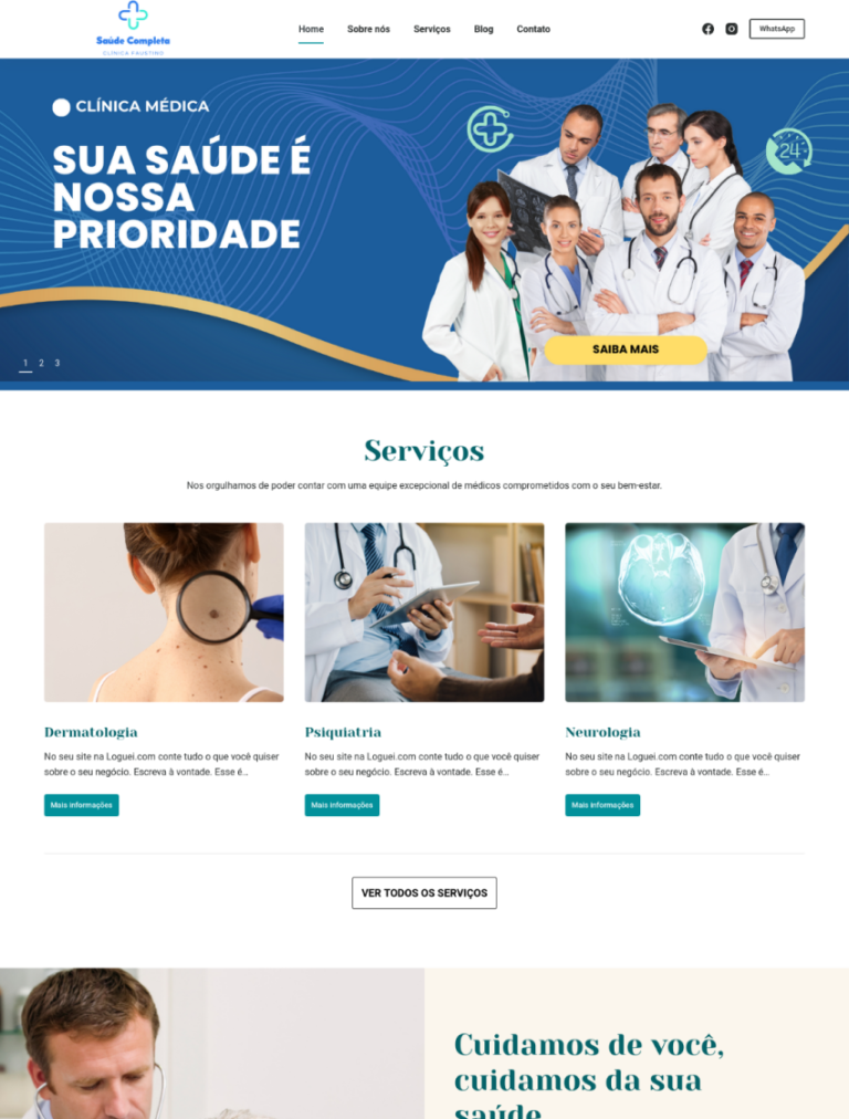 Modelos de sites - Templates de sites prontos - Criação de Sites